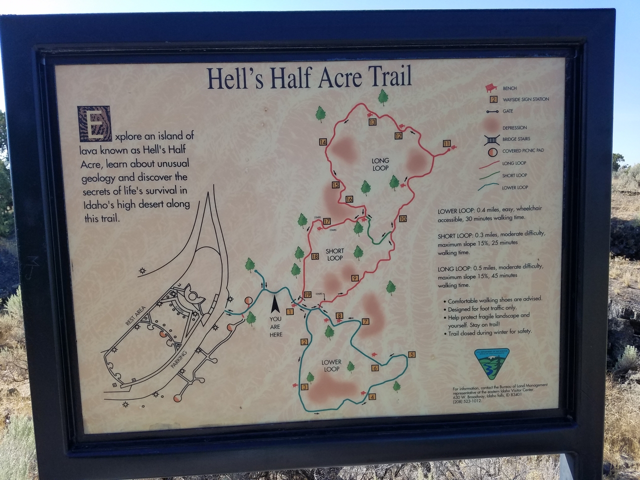 Hell's Half Acre Northbound Rest Stop - Hike near Blackfoot, Idaho - Free Arenas